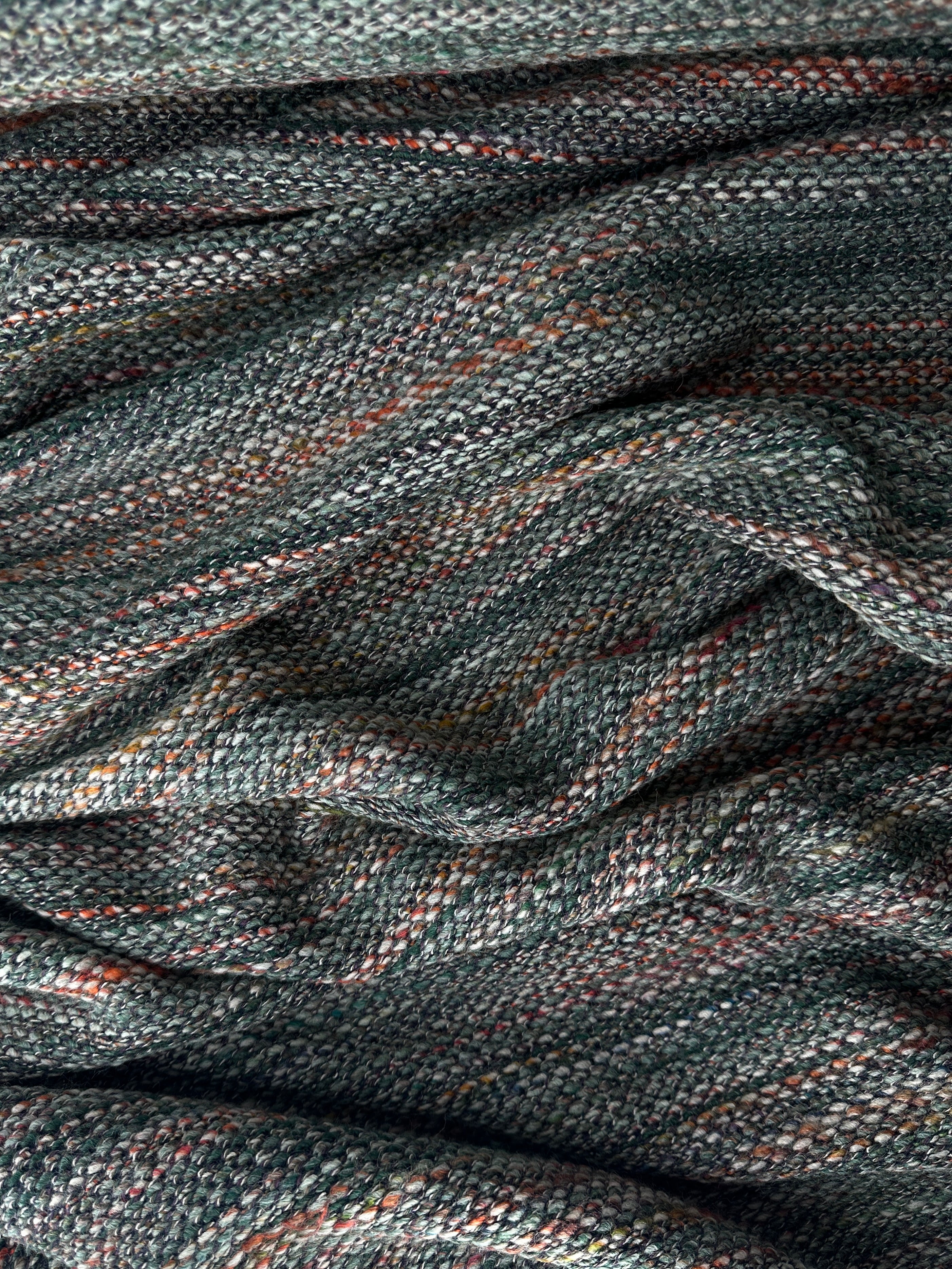 Italian Wool Blend, Coarse Weave, Verde Stripe – Fiber Snob